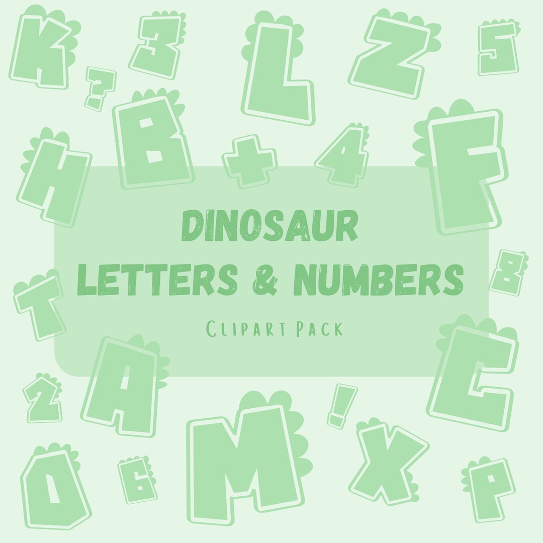 Dinosaur Font, Dinosaur Alphabet, Dinosaur Letters and Numbers ...