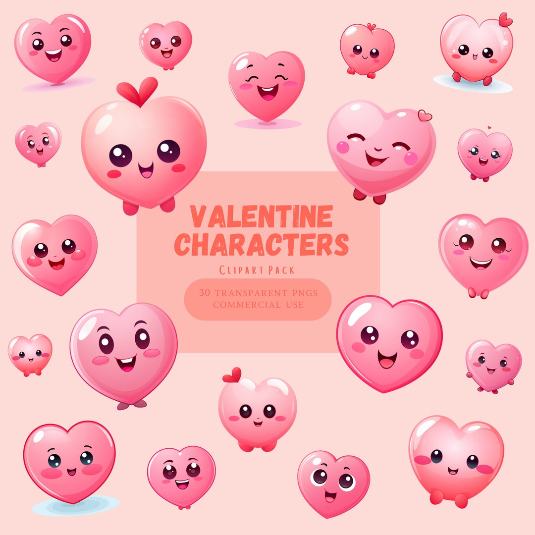 Valentine Clipart, Watercolor Valentine, Heart Clipart, Valentine PNG ...
