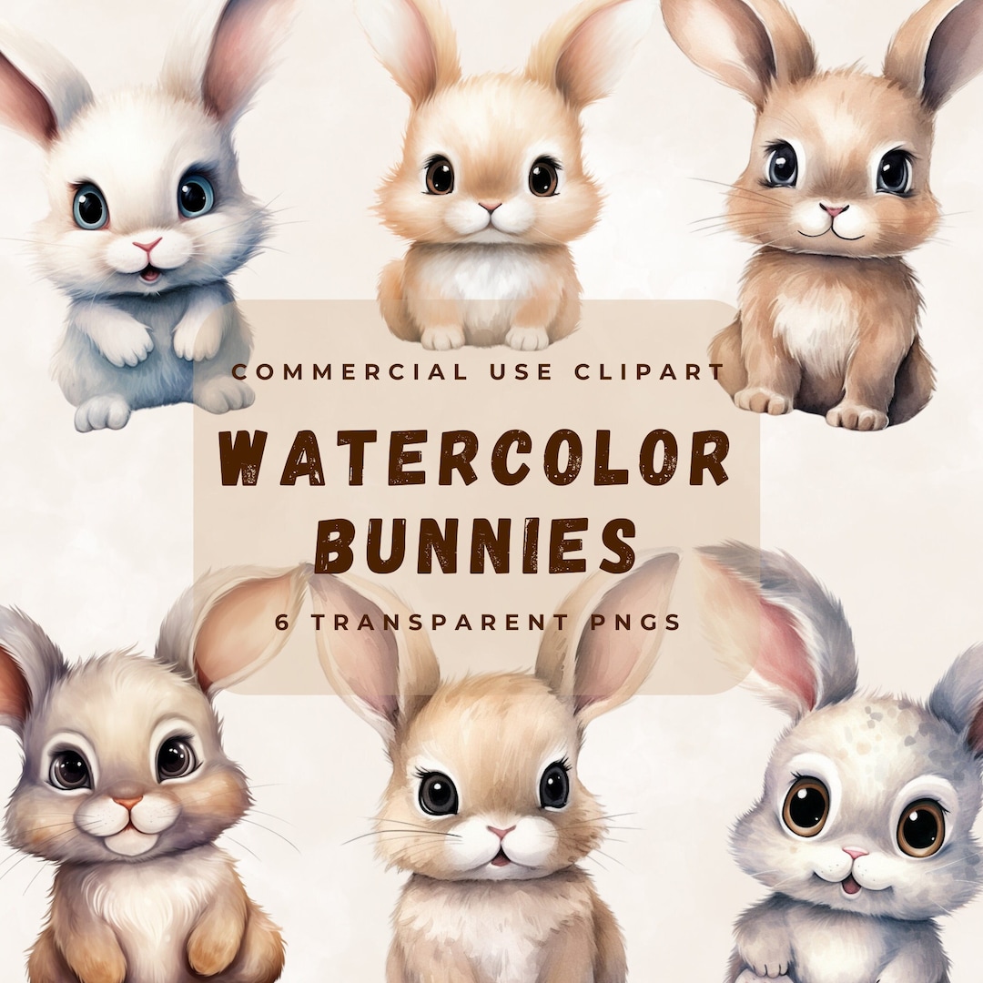 Watercolor Bunnies Clipart, Bunny, Spring Clipart, Easter Clip Art ...