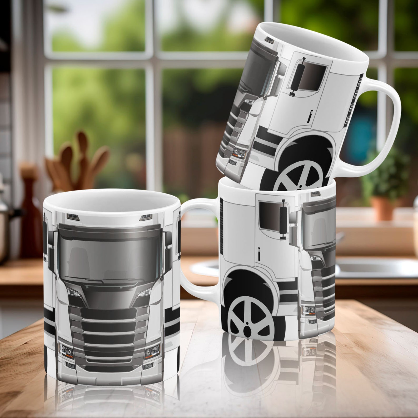 Trucker Mug Designs Semi Truck Png Coffee Mug Wrap Around Template ...