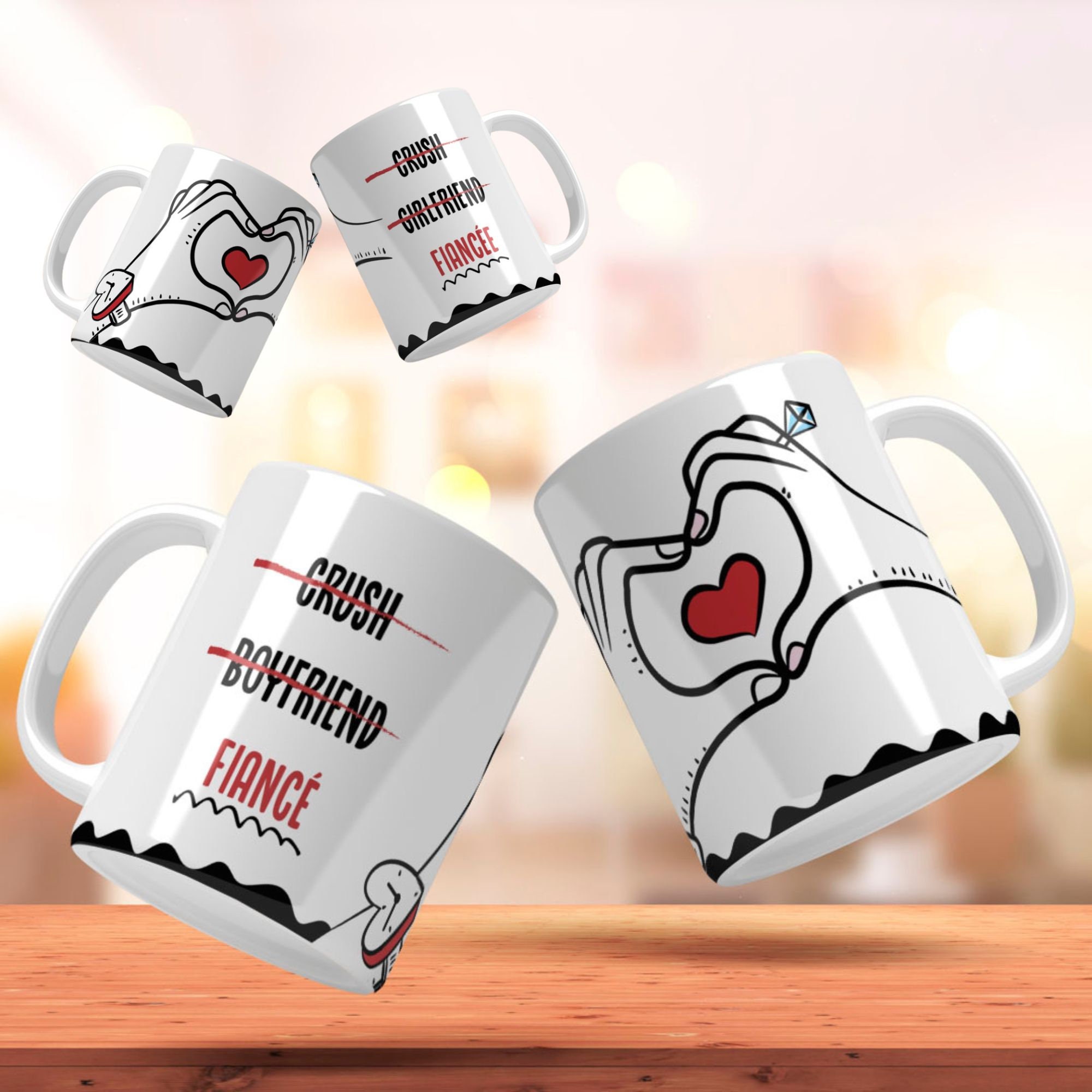 Couple Set Mug Design for Gift Valentines Day PNG Love Mug Wrap Around ...
