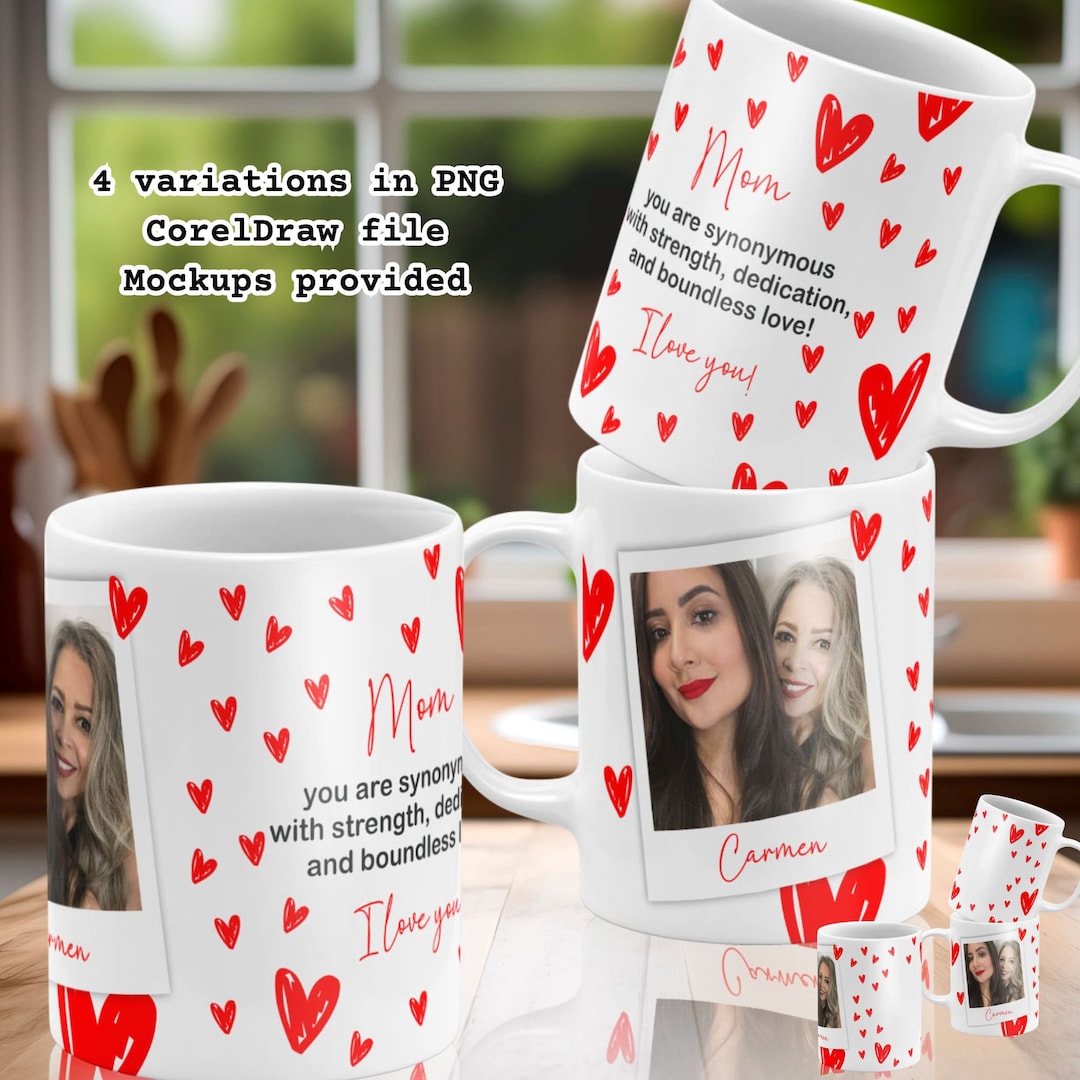 Mothers Day Mug With Picture Png Photo Mug Template Dia De Las Madres ...