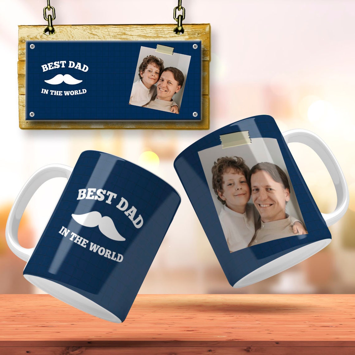 Dad Photo Mug Fathers Day Mug Wrap Picture Mug Template Png Dad Mug ...