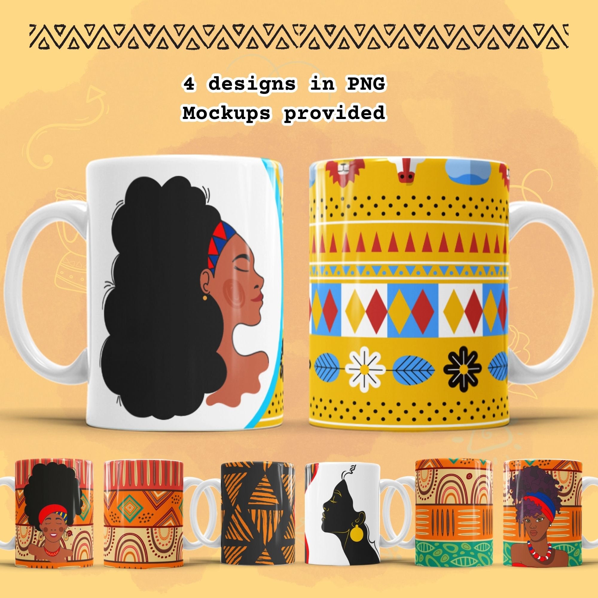 Black Girl Mug Wrap African American Designs Sublimation 15 Ozcoffee ...