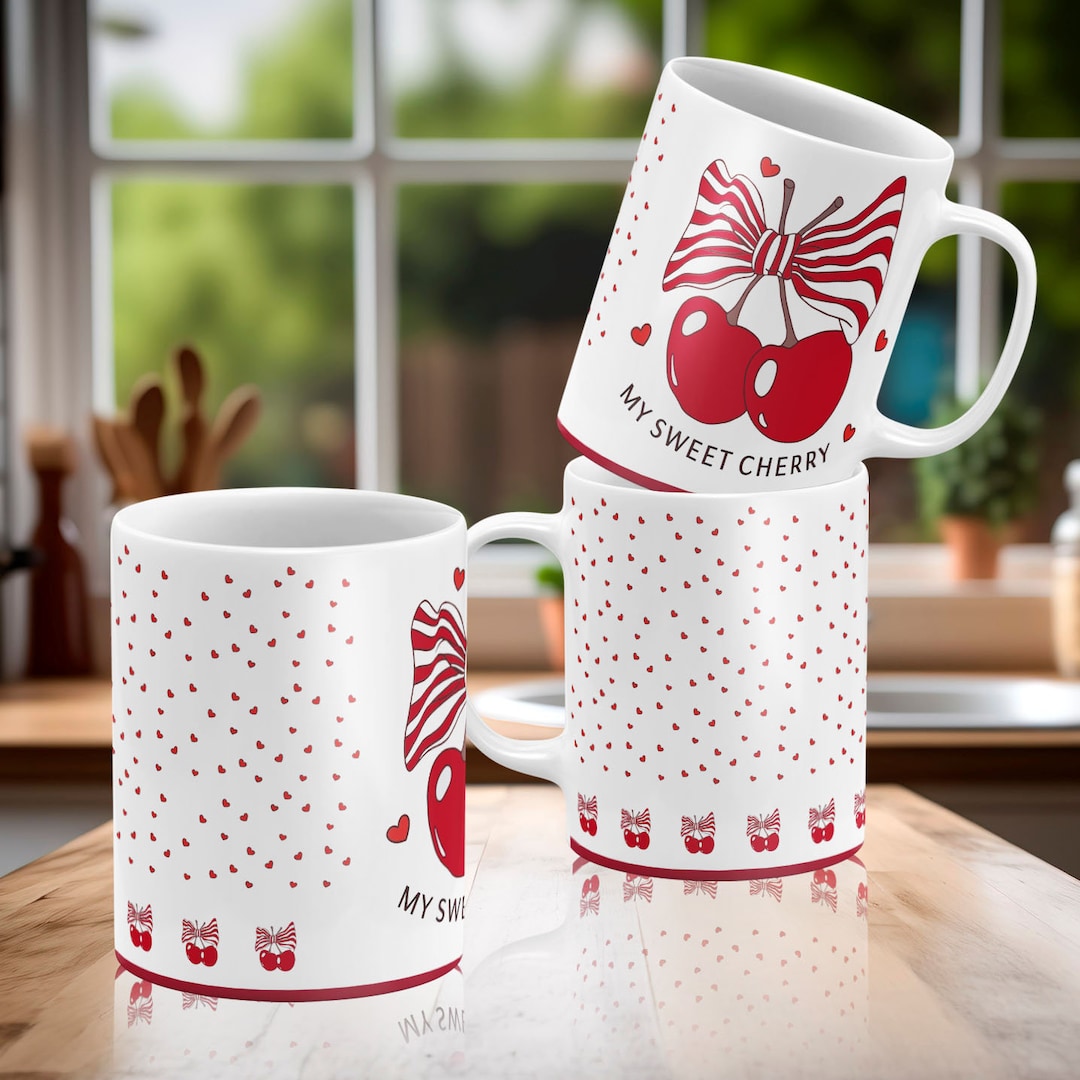Cherry Mug Design My Sweet Cherry Mug Wrap Valentines Day Png Cherry ...