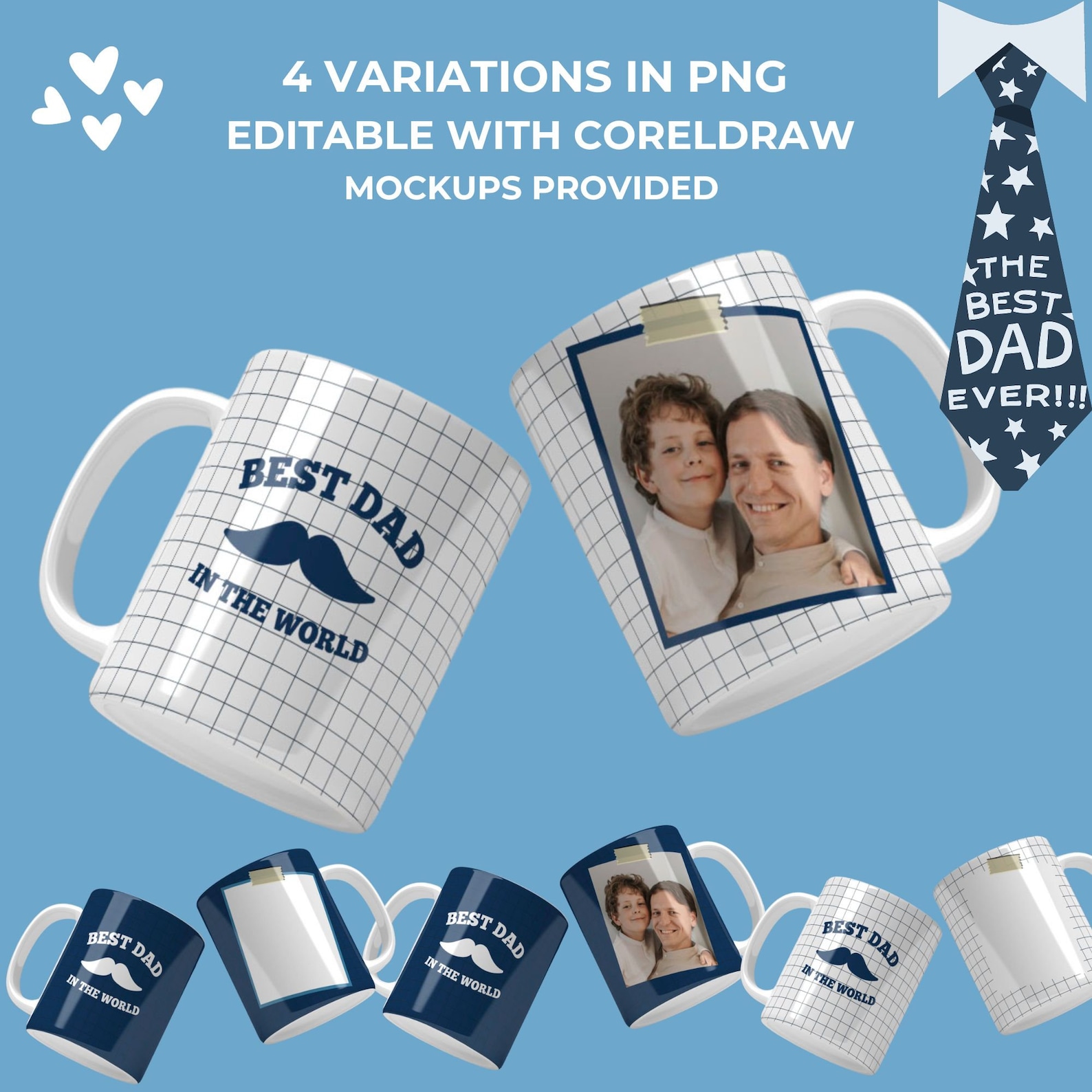 Dad Photo Mug Fathers Day Mug Wrap Picture Mug Template Png Dad Mug ...