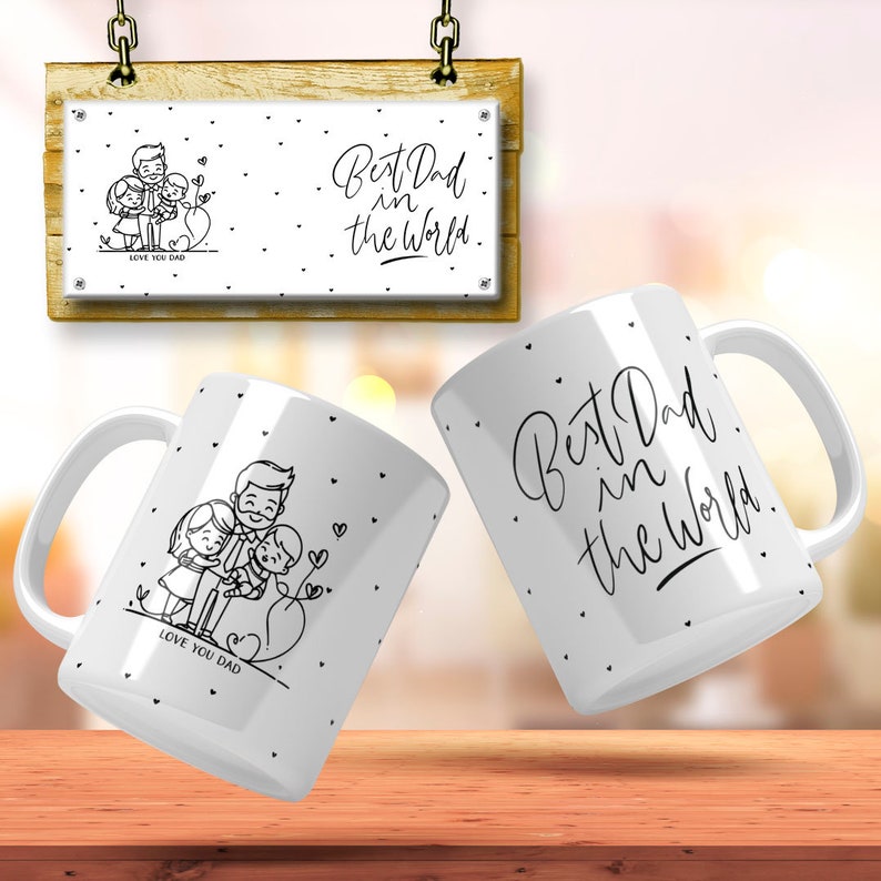 Worlds Best Dad Mug Png Designs for Fathers Day Mug Wrap Best Dad in ...