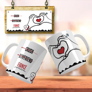 Couple Set Mug Design for Gift Valentines Day PNG Love Mug Wrap Around ...