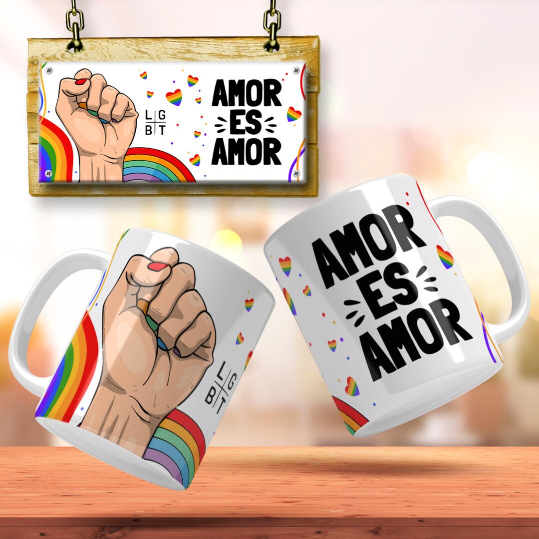 Amor Es Amor LGBT Mug Design Spanish Mug Wrap Pride Sublimation Wraps ...