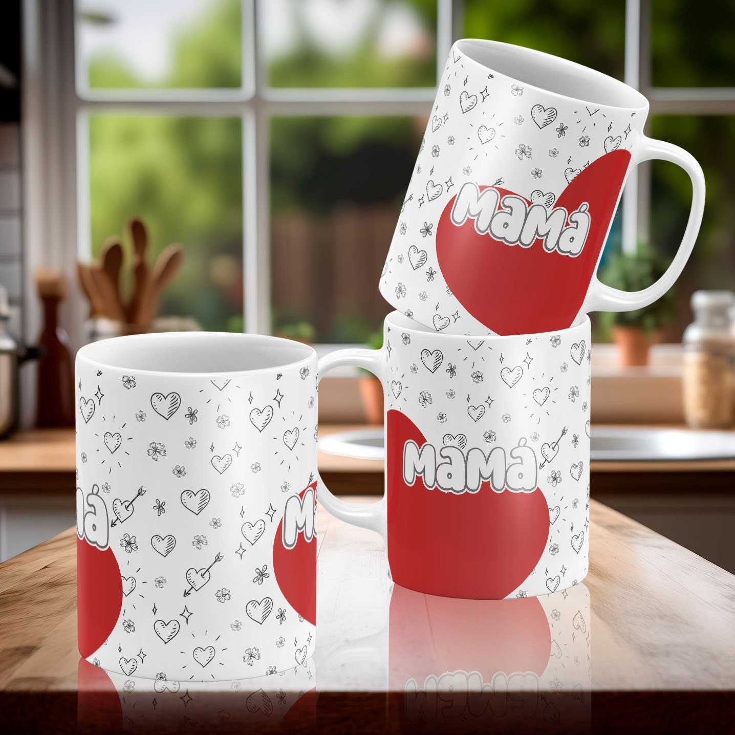 Feliz Dia Mama Taza Dia De Las Madres Png Mug Wrap Template Mothers Day ...