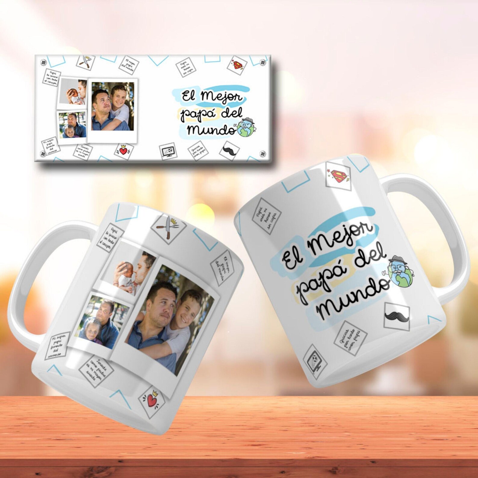 Fathers Day Mug Wraps Spanish With Photo Taza Con Frases En Español ...