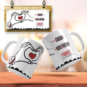 Couple Set Mug Design for Gift Valentines Day PNG Love Mug Wrap Around ...