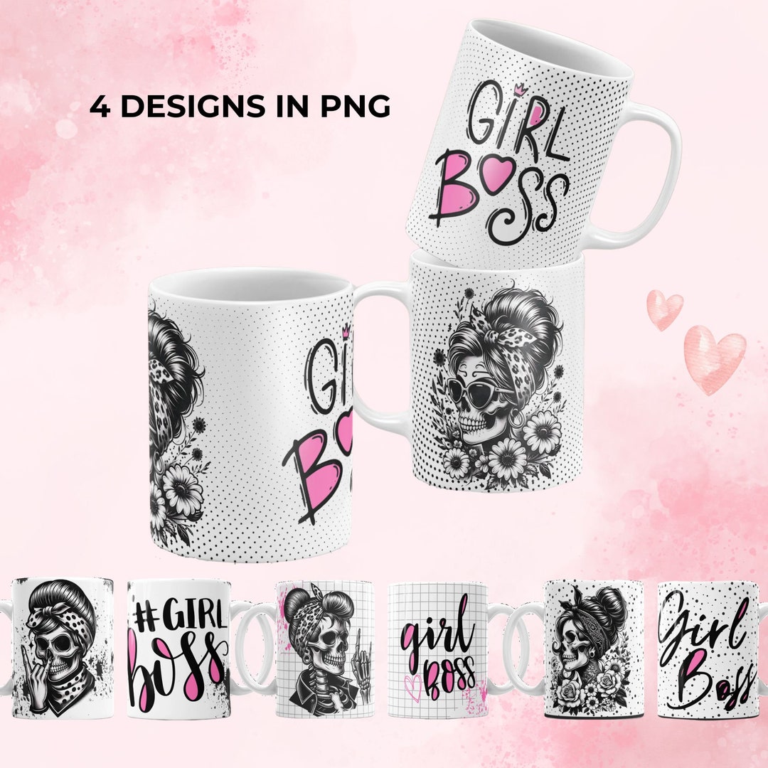 Girl Boss Mug Wrap Boss Lady Gifts for Women Skull Mug Wrap Boss Lady ...