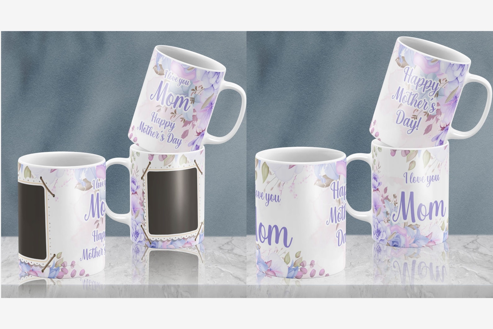 Happy Mothers Day Mug Template With Picture Mug Wrap Design Dia De ...