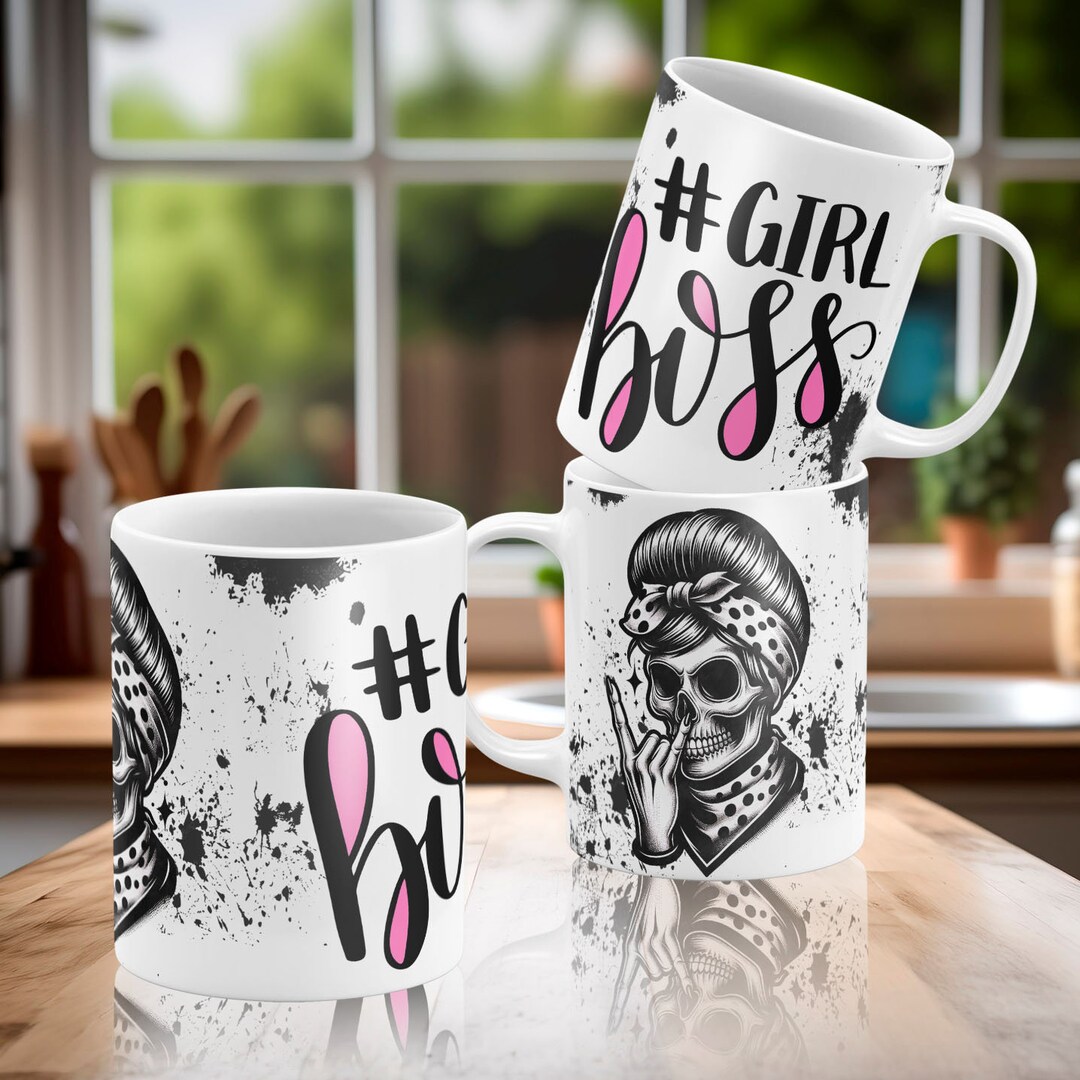 Girl Boss Mug Template Coffee Cup Template for Girl Boss Lady Mug Wrap ...