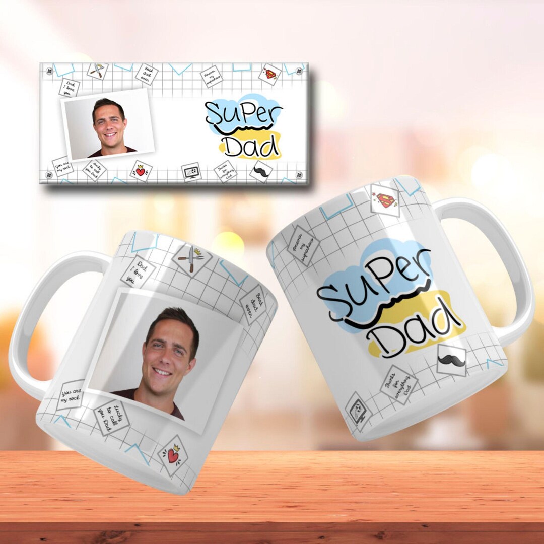 Super Dad Mug Wrap Worlds Best Dad Mug Png Designs for Fathers Day Mug ...