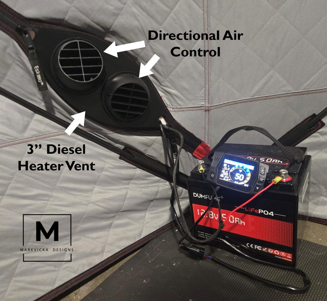 Diesel Heater Vent | 3” Directional Air Control | Tent Camping, Ice ...