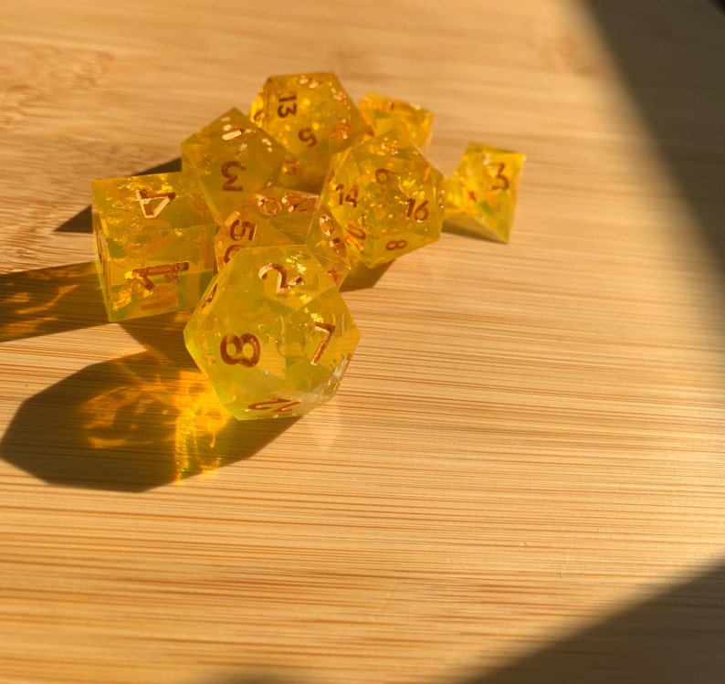 Sunlight- Yellow and Gold Dnd Dice - Etsy