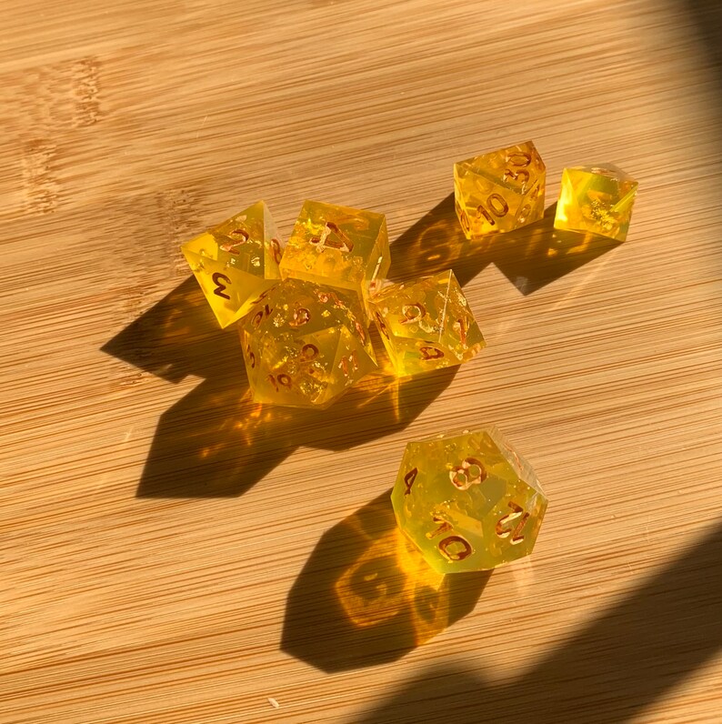 Sunlight- Yellow and Gold Dnd Dice - Etsy
