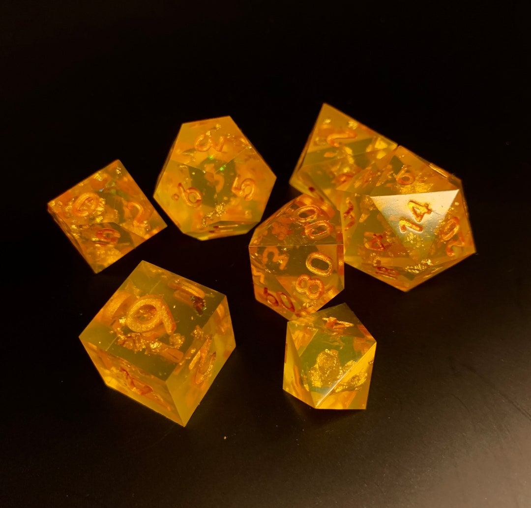 Sunlight- Yellow and Gold Dnd Dice - Etsy