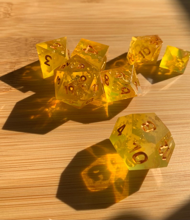 Sunlight- Yellow and Gold Dnd Dice - Etsy