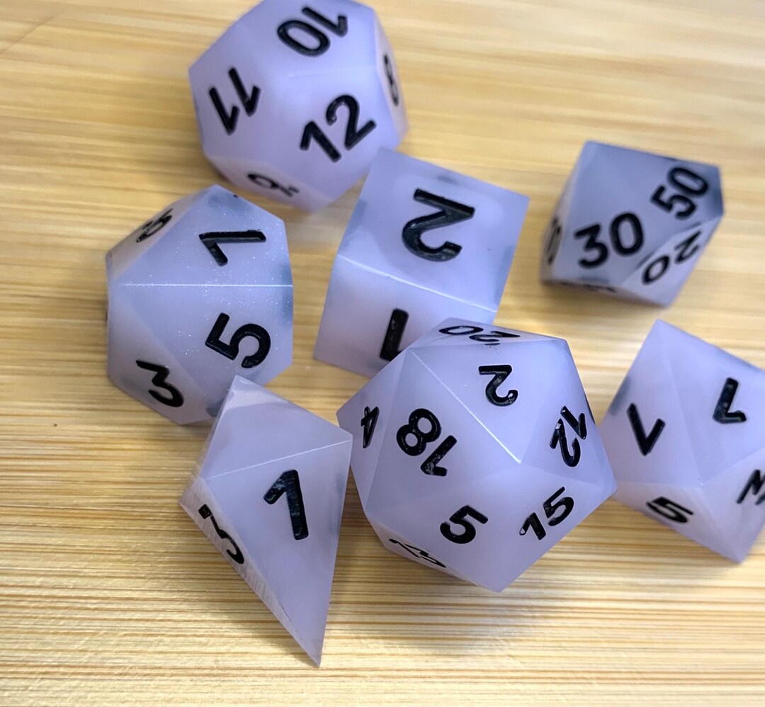 Pastel Goth - Lavender and Black Dnd Dice - Etsy