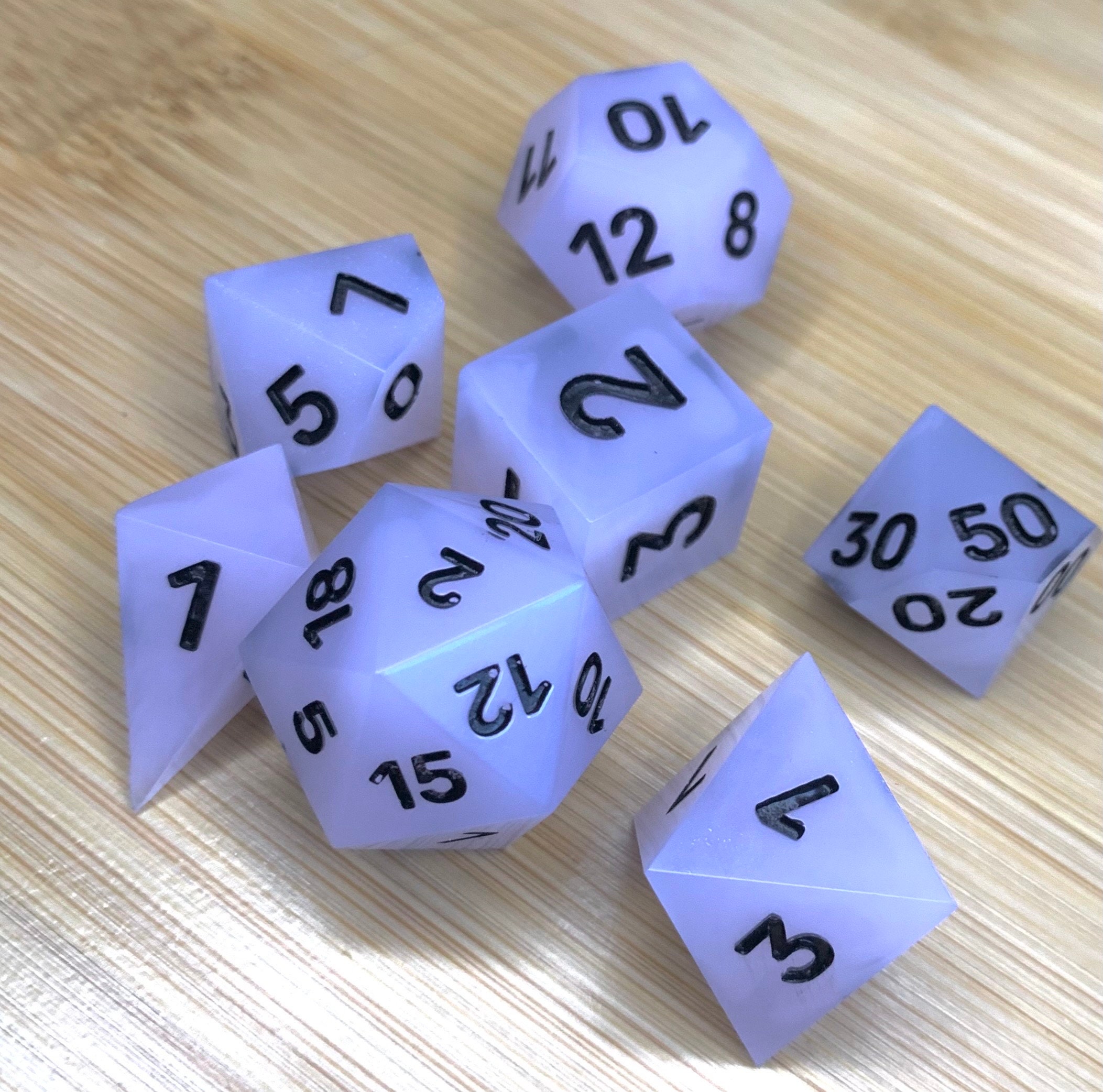 Pastel Goth - Lavender and Black Dnd Dice - Etsy