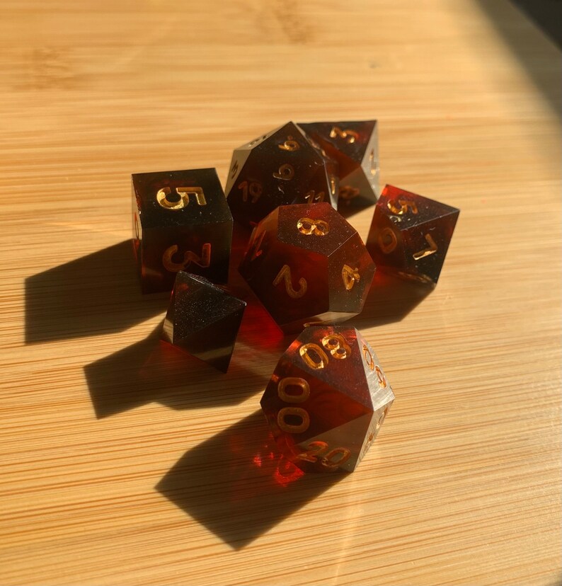 Vampire Blood Red and Black Dnd Dice - Etsy