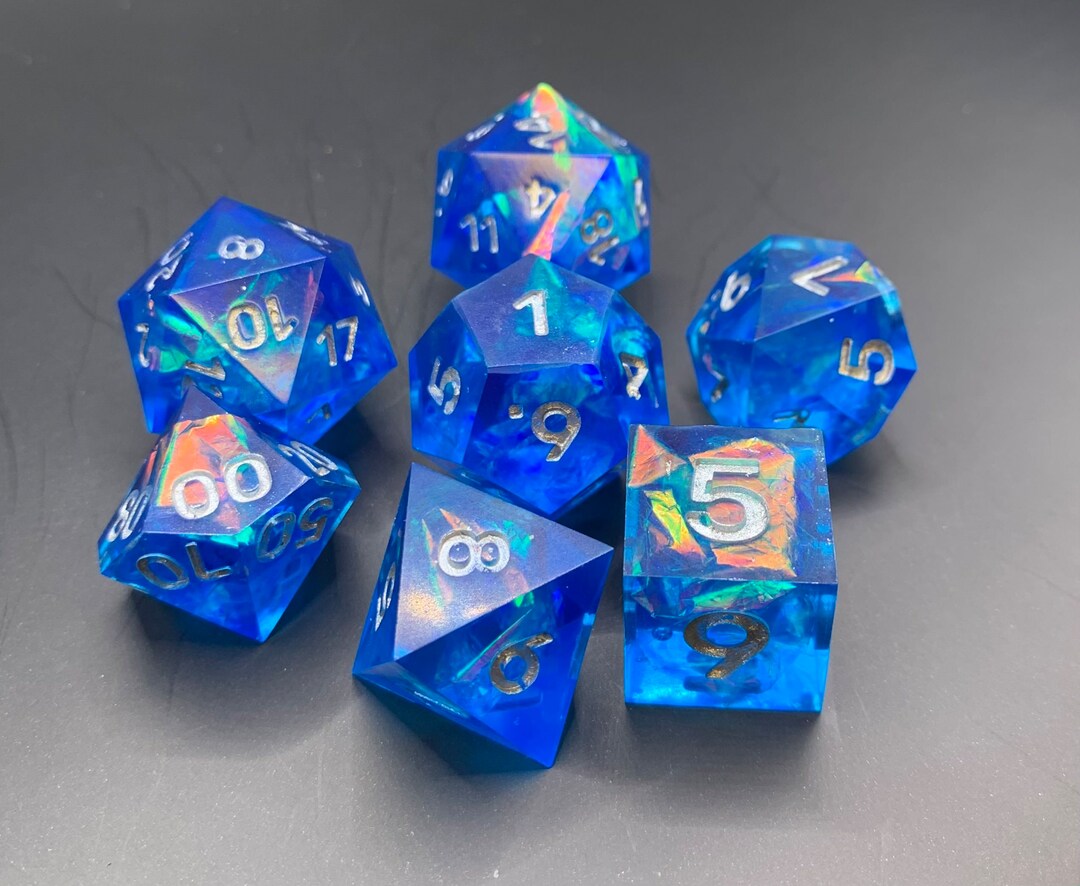 Heart of the Ocean - Blue Iridescent Dnd Dice - Etsy