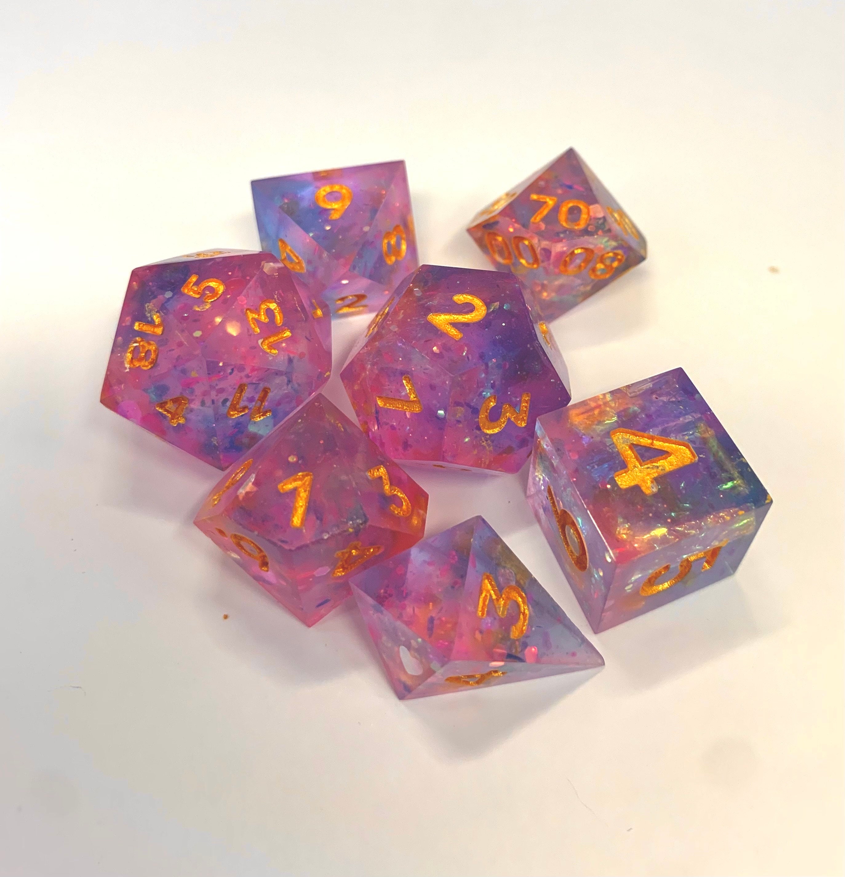 Magical Girl Sparkly Blue and Pink Dnd Dice - Etsy