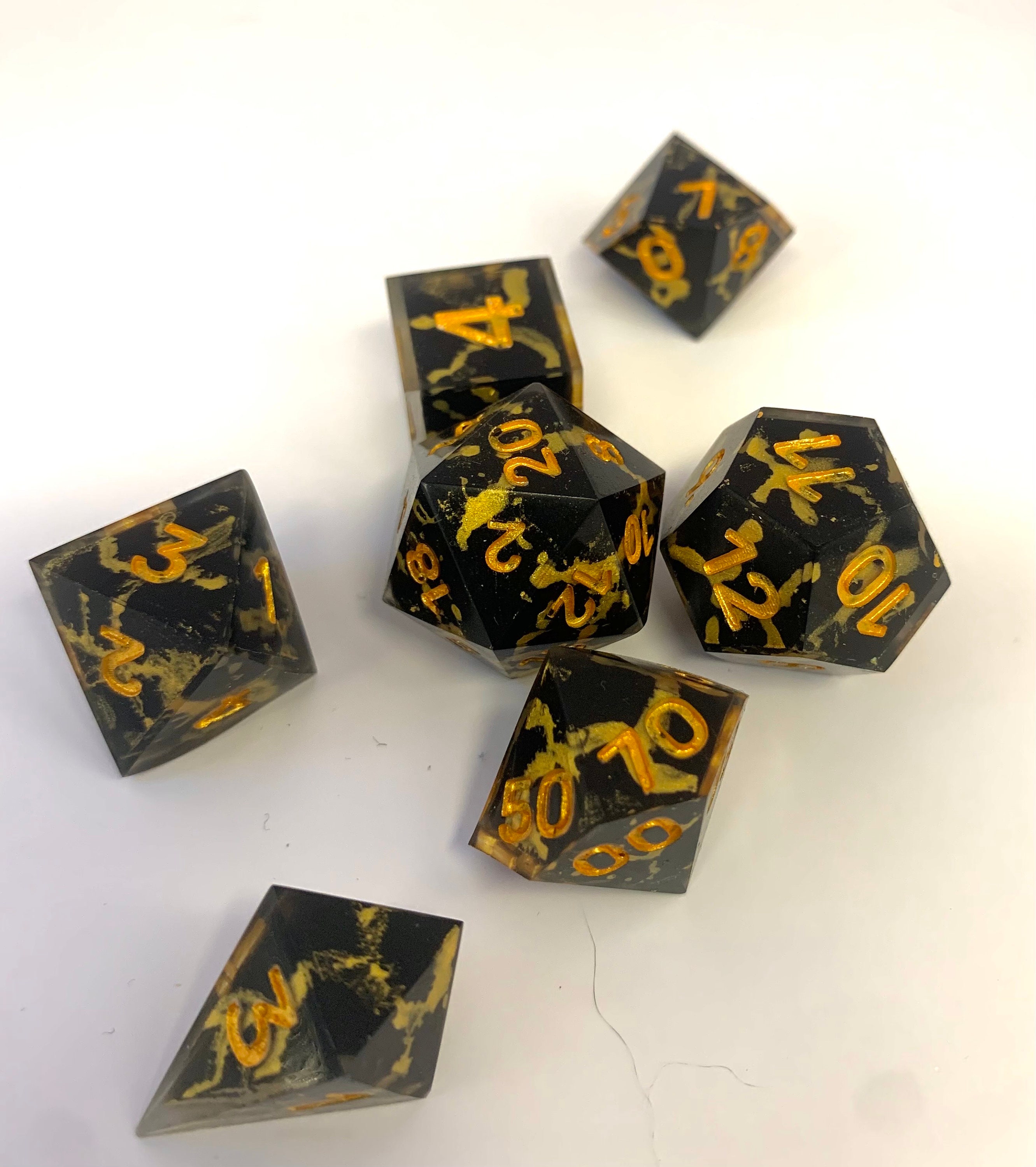 Kintsugi- Black and Gold Dnd Dice - Etsy