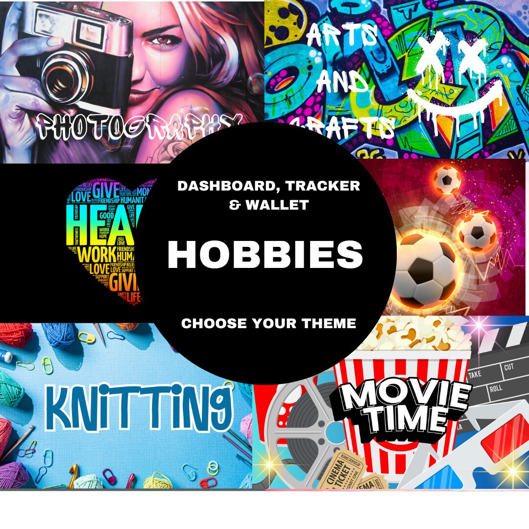 HOBBIES Challenge Trackers, Dashboards and Zipped Wallets, Just Choose ...