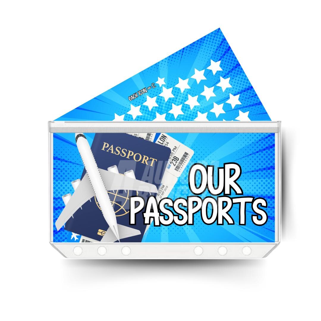 PASSPORTS Laminated Display Inserts, Savings Tracker and Zipped Cash ...