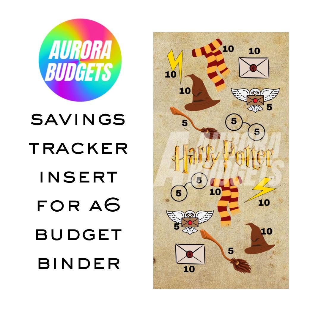 HARRY POTTER Laminated Savings Tracker for Cash Stuffing and Budgeting ...