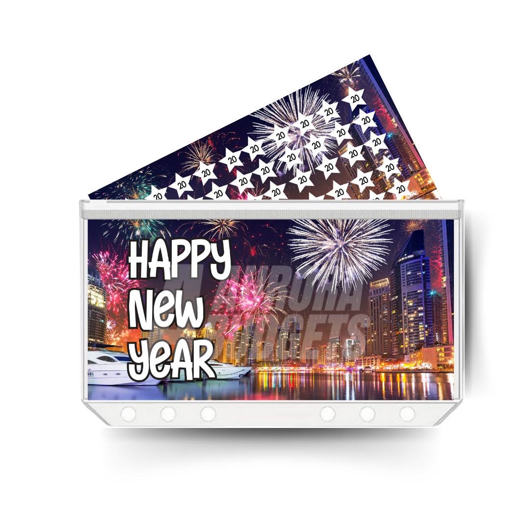 NEW YEARS EVE Laminated Display Insert and Savings Tracker for A6 ...