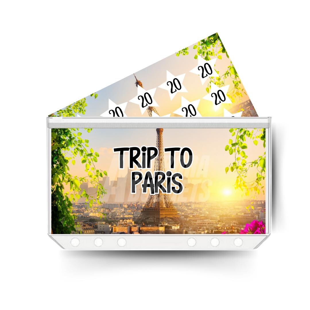 TRIP TO PARIS Laminated Display Inserts, Savings Tracker and Zipped ...