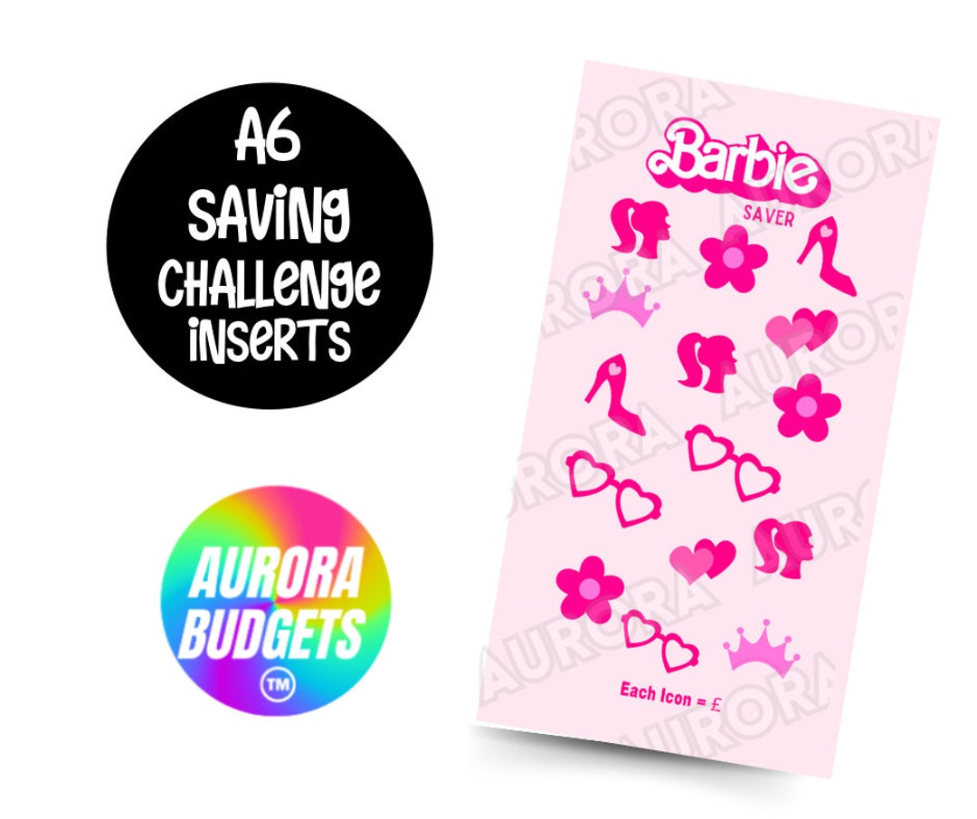 BARBIE Challenge Savings Tracker Insert // Zipped Cash Envelope // for ...