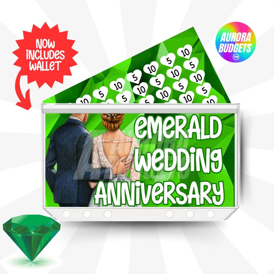 EMERALD WEDDING Laminated Display Insert, Savings Tracker and Zipped ...