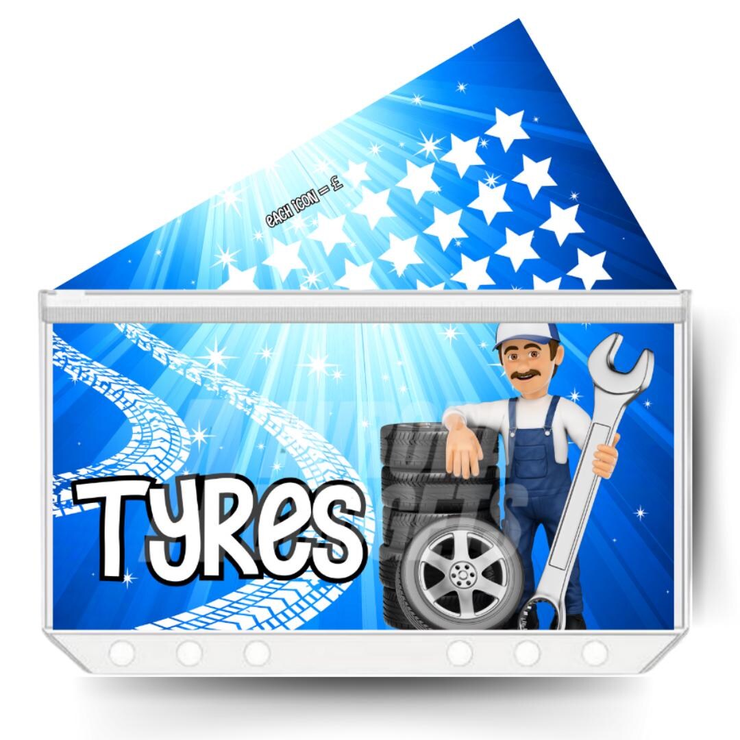 CAR TYRES Laminated Display Inserts, Savings Tracker and Zipped Cash ...