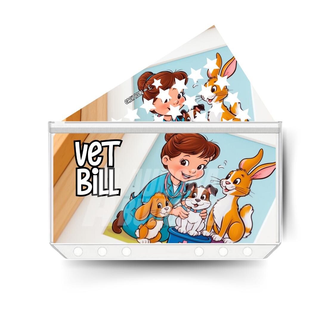 VET BILL Laminated Display Insert and Savings Tracker for A6 Budget ...