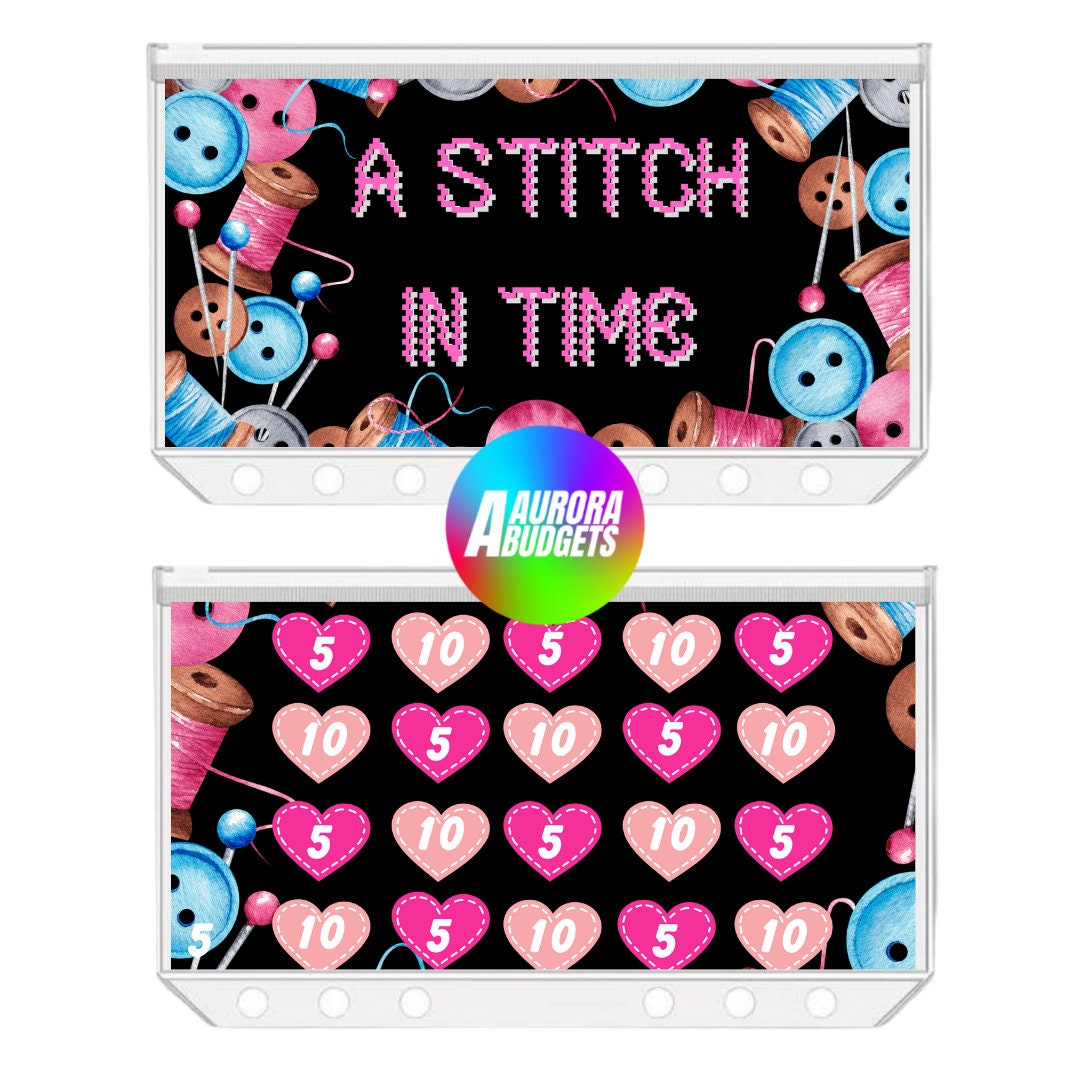 STITCH IN TIME Savings Tracker and Dashboard With Zipped Wallet. - Etsy