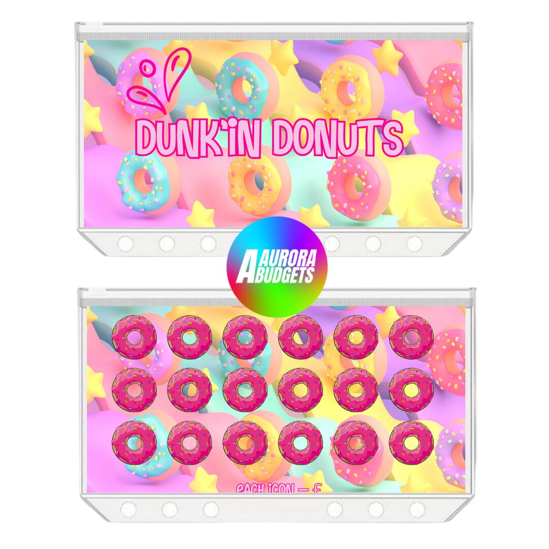 DUNKIN DONUT Savings Tracker and Dashboard With Zipped Wallet. - Etsy