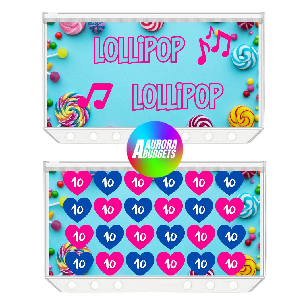 LOLLIPOP Savings Tracker and Dashboard With Zipped Wallet. - Etsy