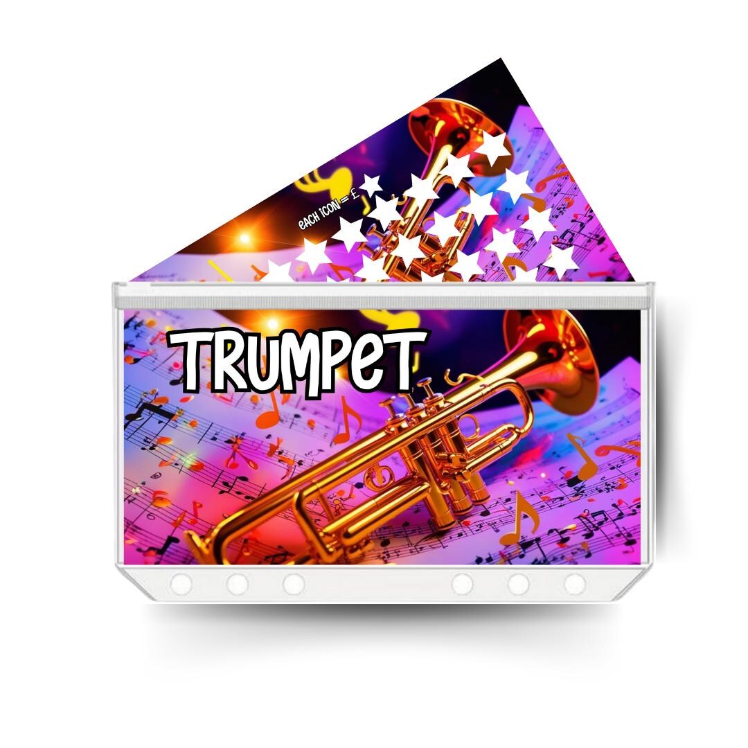 TRUMPET LESSONS Laminated Display Insert and Savings Tracker for A6 ...