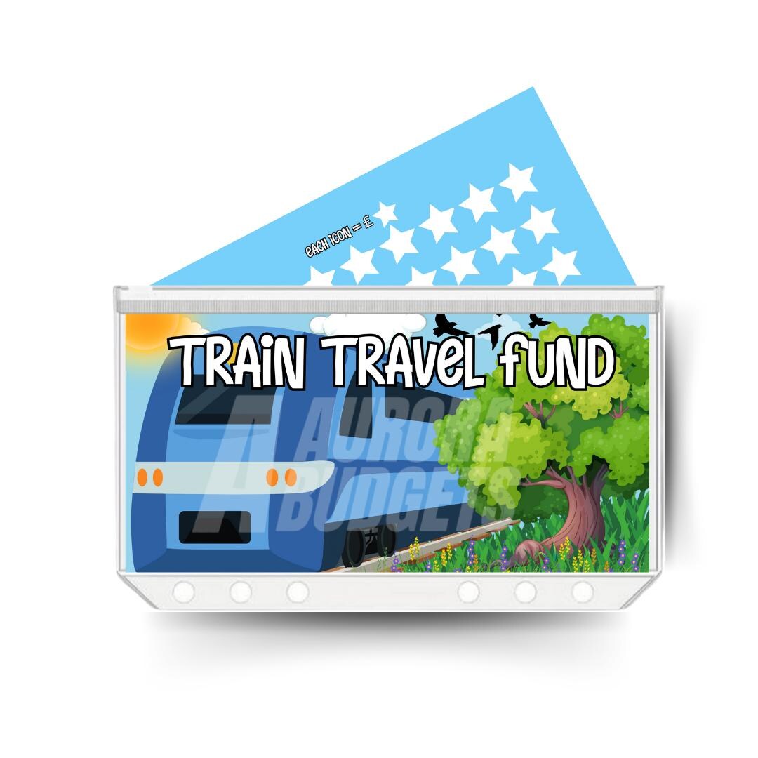 TRAIN TRAVEL Laminated Display Inserts, Savings Tracker and Zipped Cash ...
