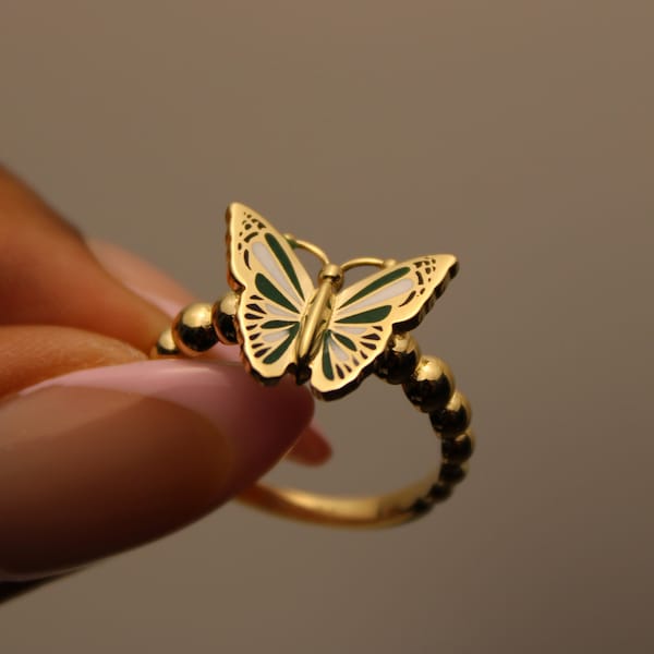 Gold Butterfly Ring - Etsy
