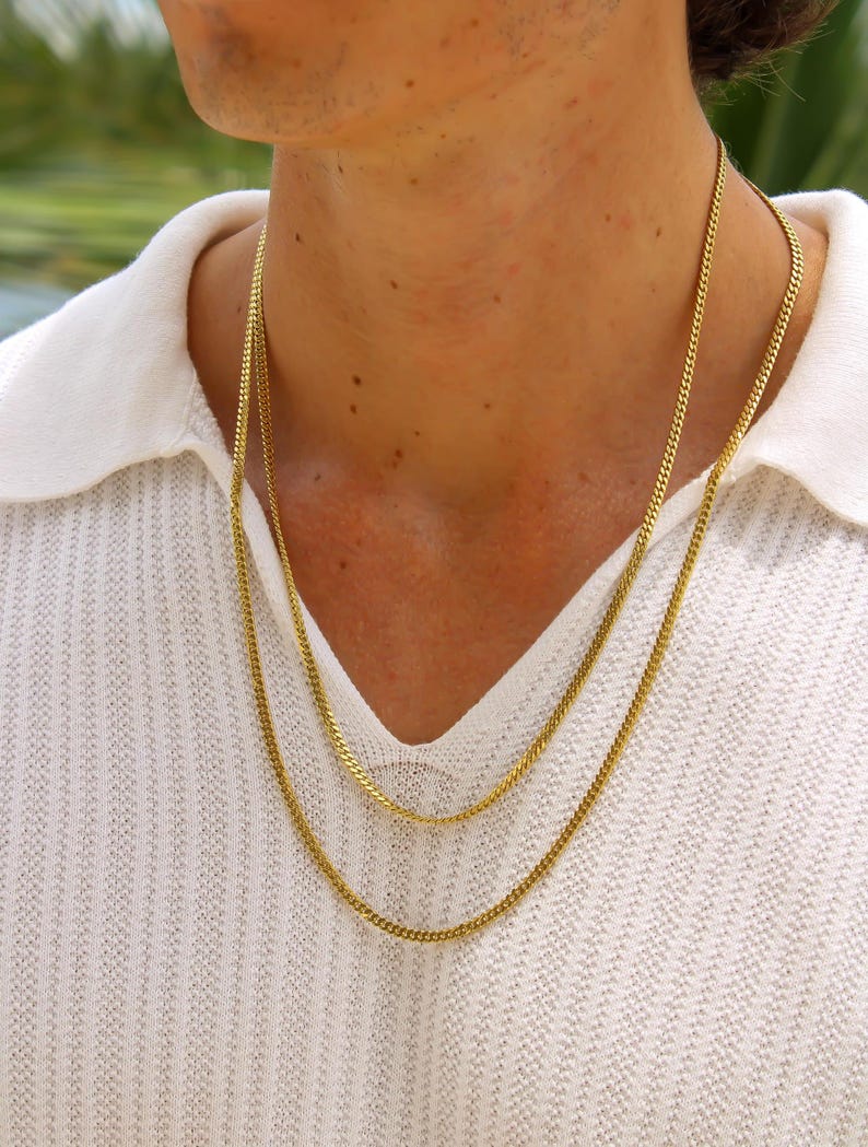 14k or 10k SOLID Gold Miami Cuban Curb Link 3mm Chain Necklace 16" 18 ...