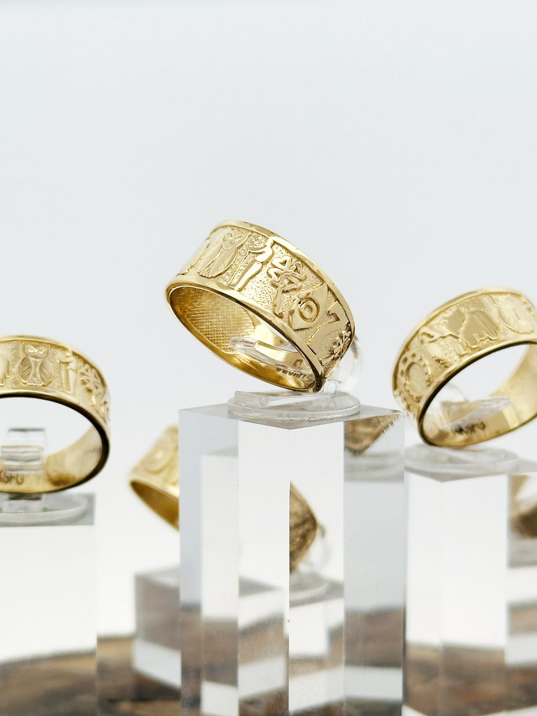 Lucky Symbols Ring, High-polished, Good Luck 14k Solid Gold - Etsy