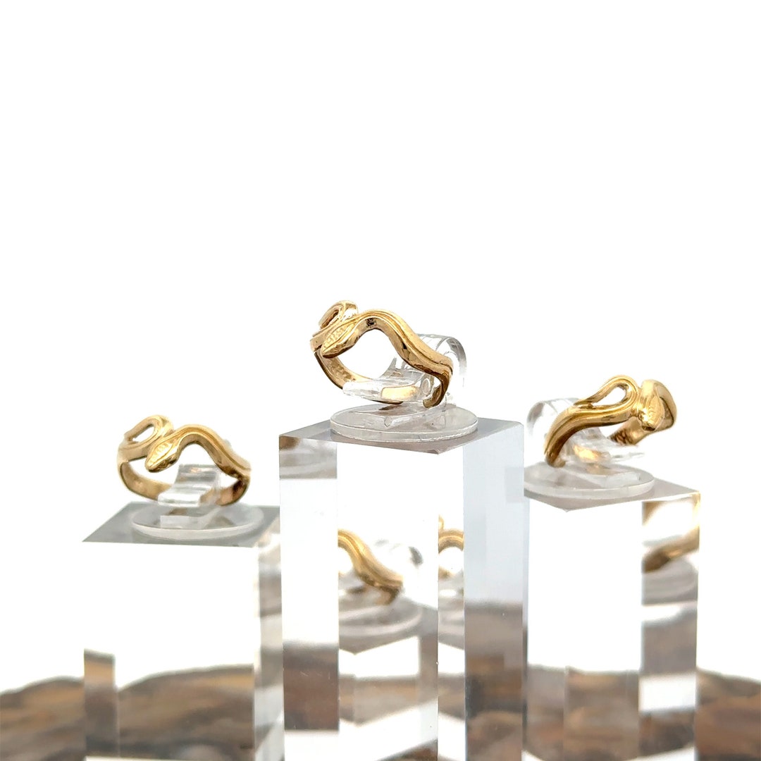 14k Solid Gold Snake Toe Ring, Adjustable Gold Toe Ring, Waterproof ...