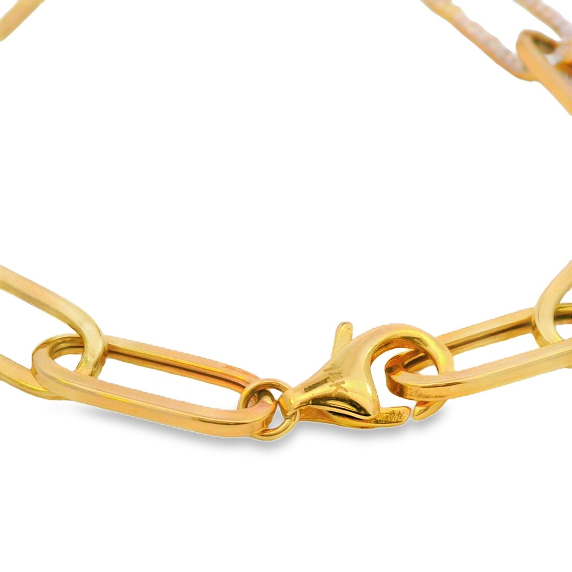 14k SOLID Gold Paper Clip Chain - Necklace and Bracelet Set 7mm - Etsy